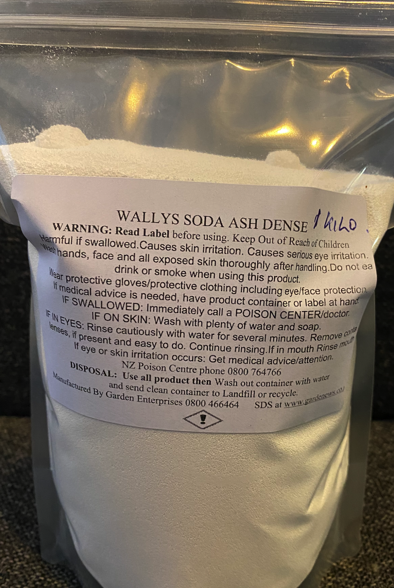 WALLYS SODA ASH DENSE 10 Kilos - Wally's Garden Enterprises Ltd