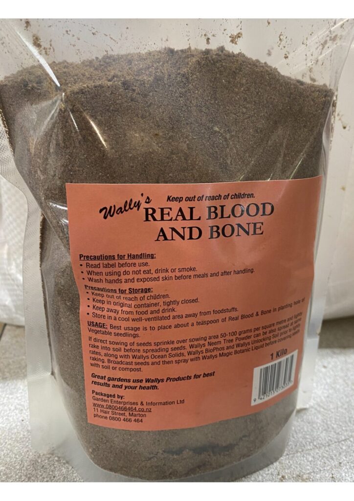 Wallys Real Blood & Bone 1 kilo - Wally's Garden Enterprises Ltd